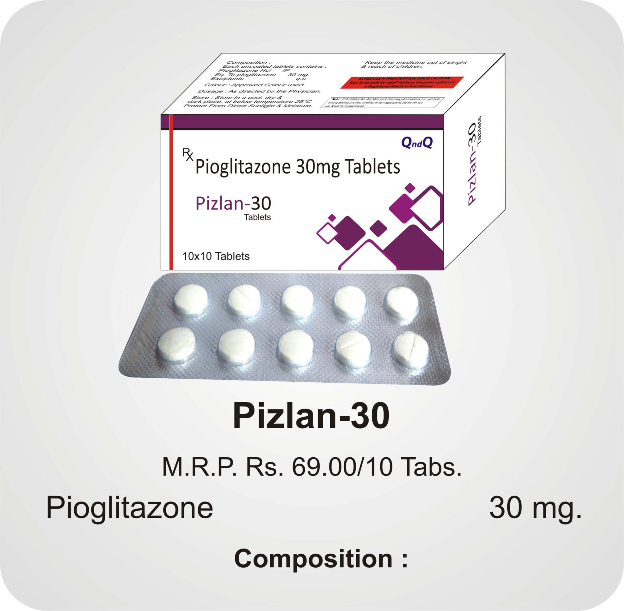 Pioglitazone 30mg Tablets Manufacturer, Franchise & Supplier in India